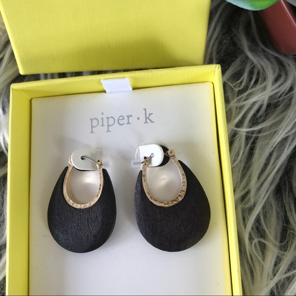 Piper | Jewelry | Nwb Piper K Mini Wood Oval Earrings | Poshmark